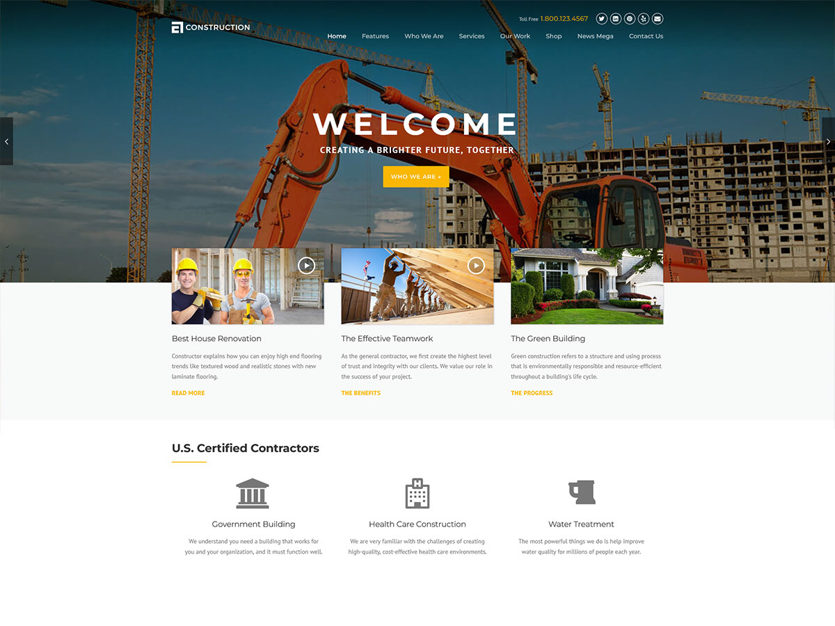 18 Best Construction Company WordPress Themes in 2026 (Free and Premium)